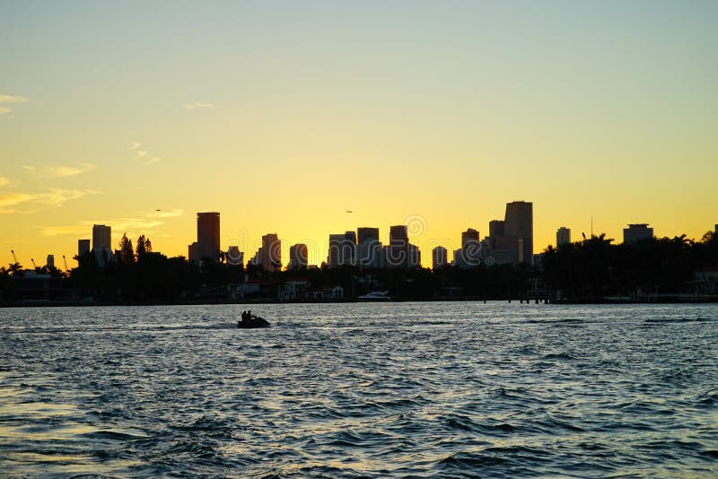 Miami sun set stock photo. Image of america, building - 105130044