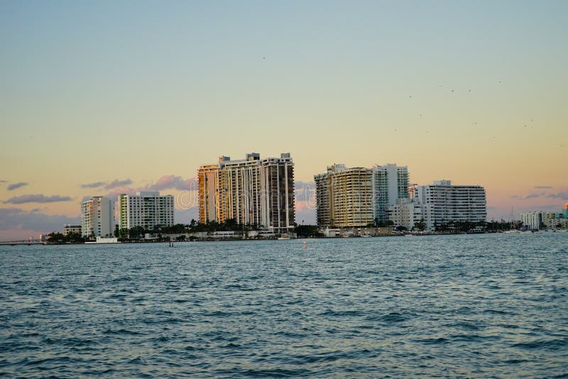 Miami sun set stock photo. Image of financial, american - 105130170