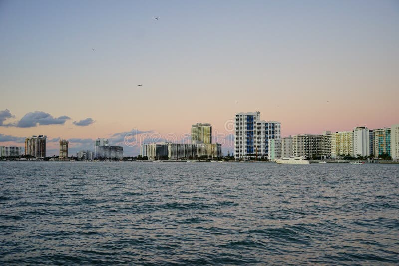 Miami sun set stock photo. Image of architecture, american - 105130424