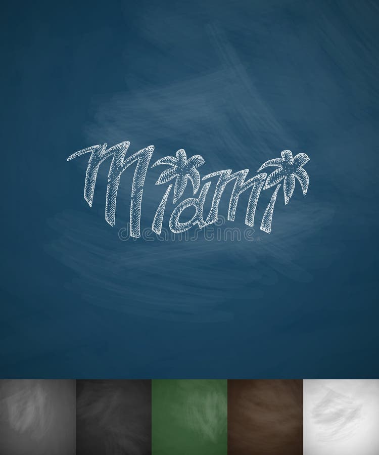 MIAMI Symbol Hand Tecknad Vektorillustration Vektor Illustrationer ...