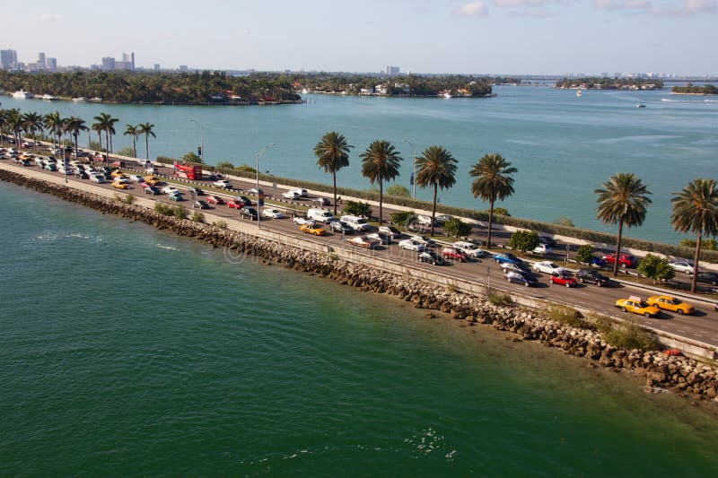 Miami Traffic Jam stock image. Image of traffic, road - 65937719