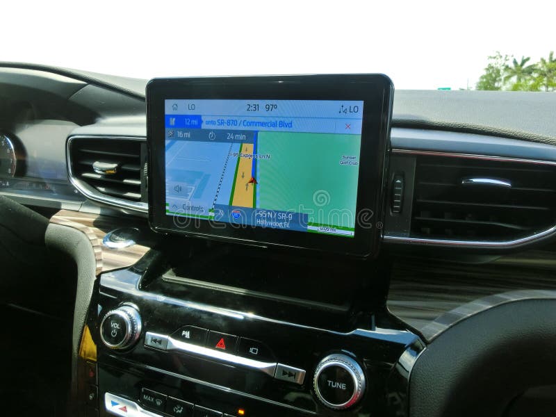 Ford Explorer Car Dashboard and Navigation System Editorial Image ...