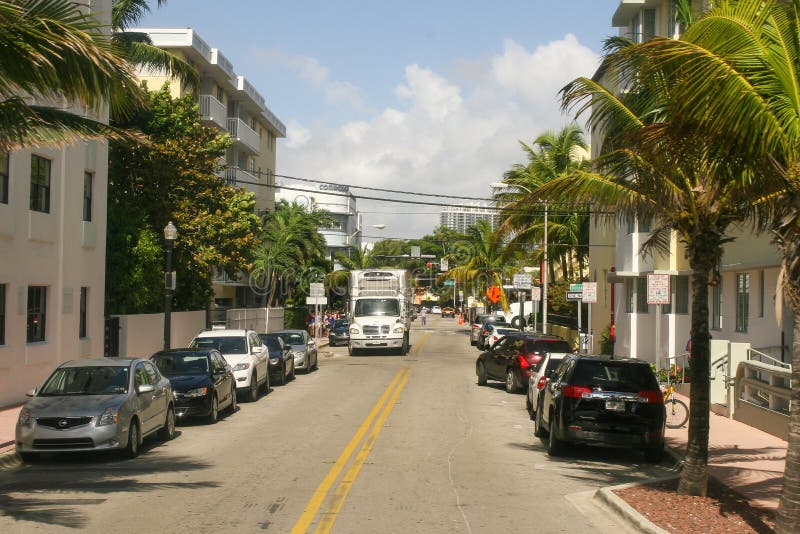 Miami -USA, 04 19 2013: a View of Ocean Drive during the Spring Season ...