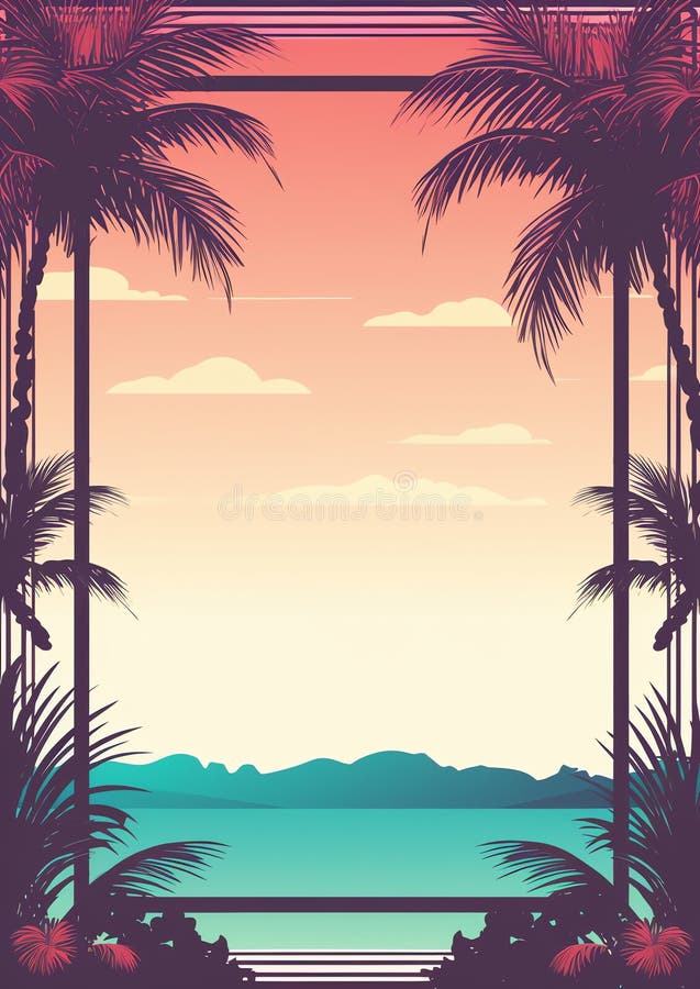 Miami Vice Inspired Frame 80s Retro Nostalgic Stock Illustration ...