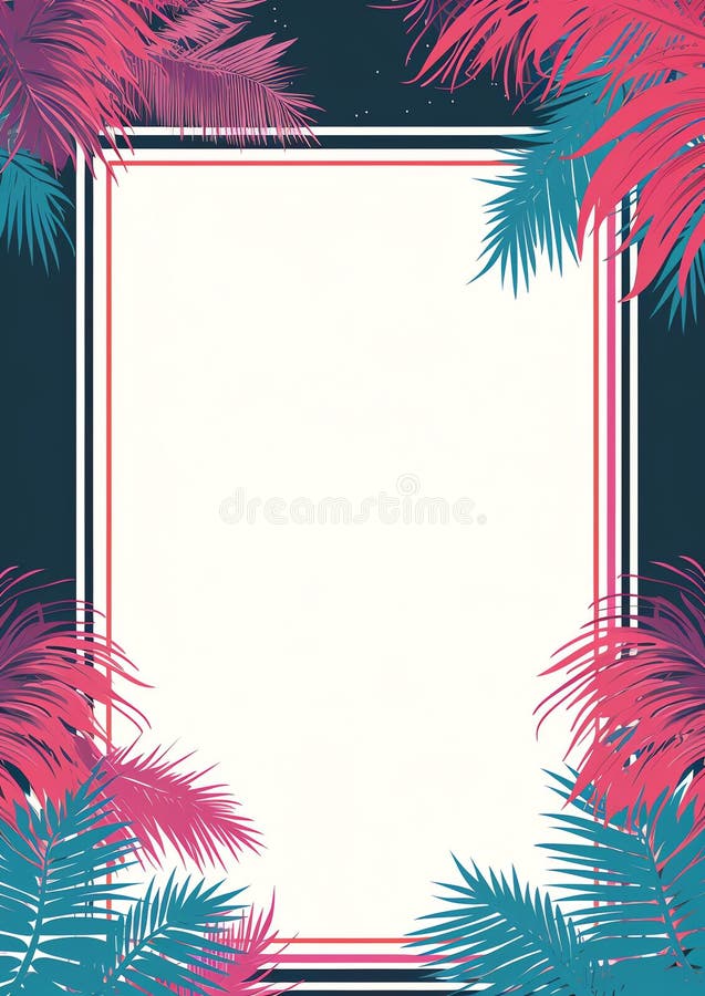 Miami Vice Inspired Frame 80s Retro Nostalgic Stock Illustration ...