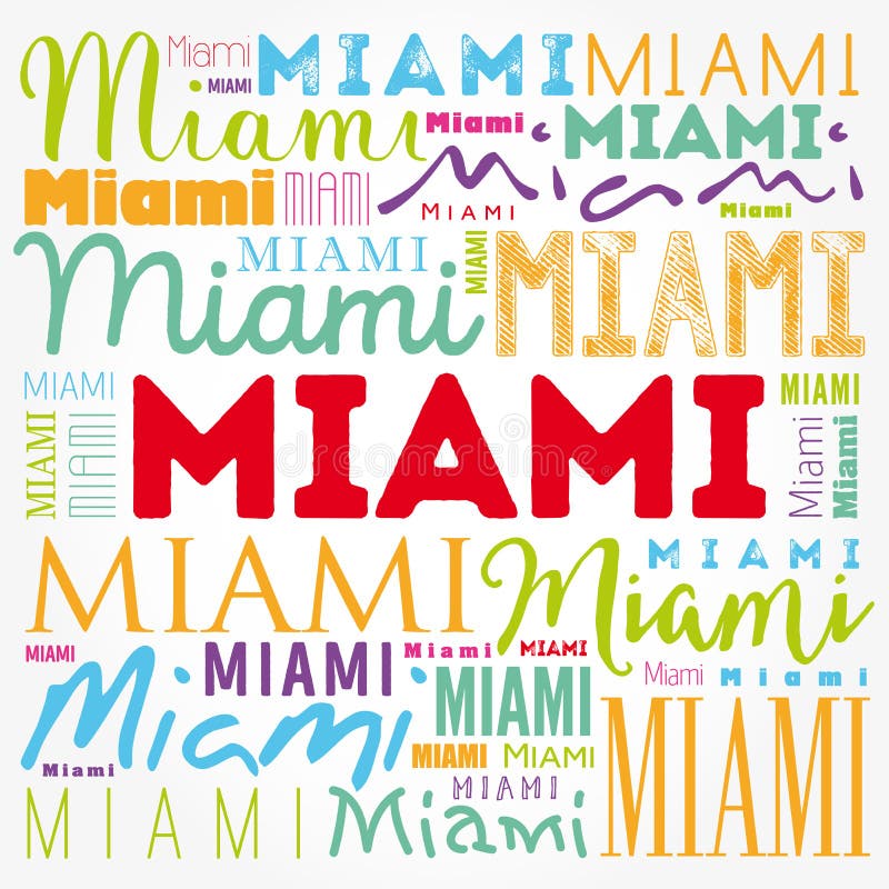 Miami Wallpaper Word Cloud, Travel Concept Background Stock ...