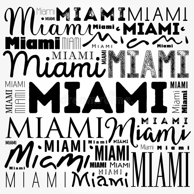 Miami Wallpaper Word Cloud, Travel Concept Background Stock ...
