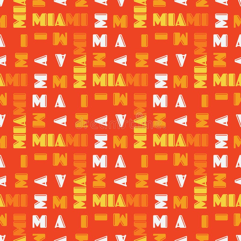 Miami, USA Seamless Pattern Stock Vector - Illustration of fabric ...
