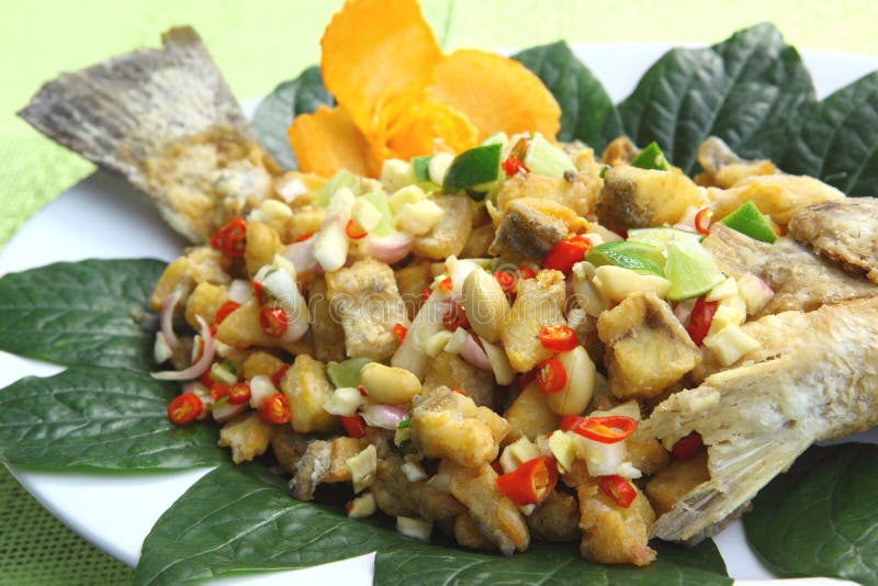 Miang fish fry stock image. Image of yellow, food, lemon - 14307501