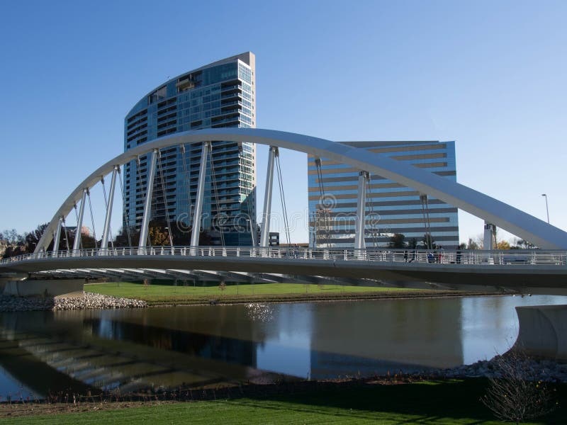 Miranova Behind the Main St Bridge Stock Image - Image of railroad ...