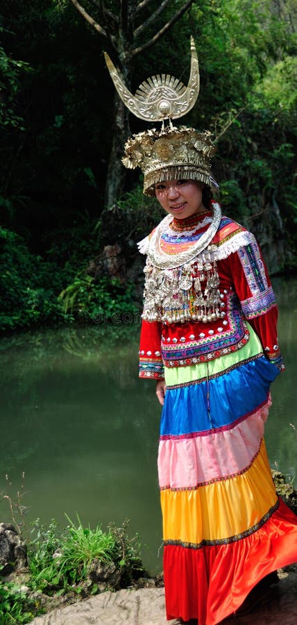 Miao clothing in women editorial stock image. Image of tourist - 27246589