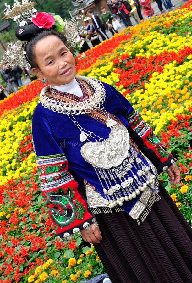 Miao clothing in women editorial photo. Image of costume - 27269191