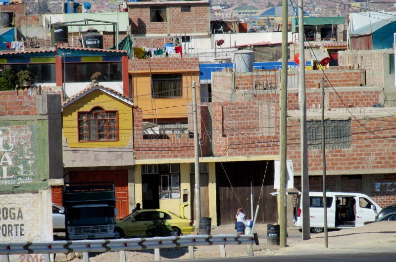 Miasto slamsy w Peru obraz editorial. Obraz złożonej z janela - 78168265