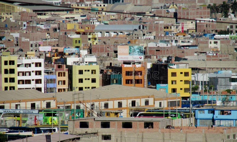 Miasto slamsy w Peru obraz editorial. Obraz złożonej z janela - 78168265