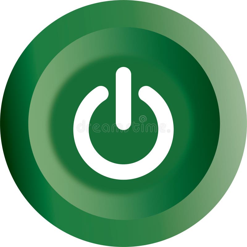 The Button Icon Design Combined Wiith a Sign of Power Stock ...