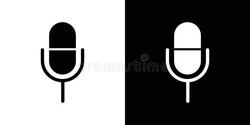 Mic Button Icon Isolated Flat Vector in Outline Stock Vector ...