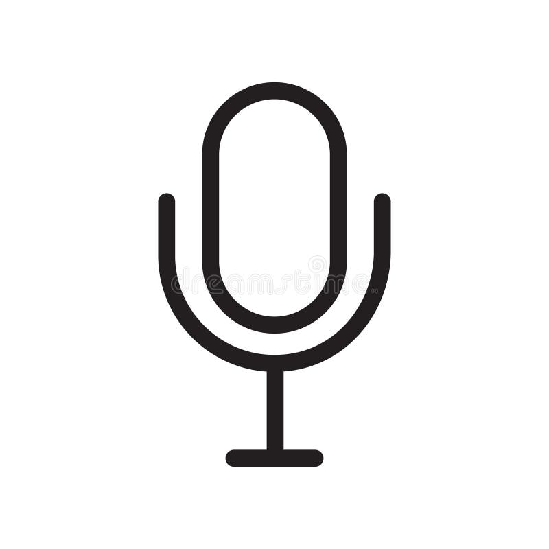 Mic Button Icon Outline Vector for Web Ui Stock Vector - Illustration ...