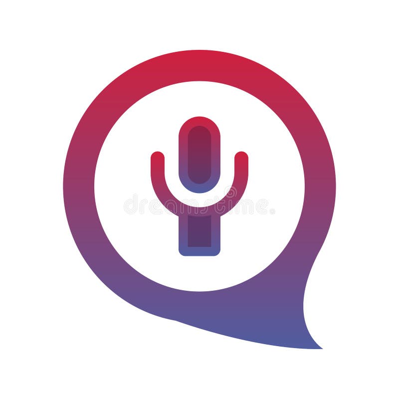 Mic Chat Logo Gradient Design Template Icon Stock Vector - Illustration ...