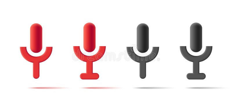 Mic Digital Icons Set, Retro Looking Microphone, Voice Recognition UI ...