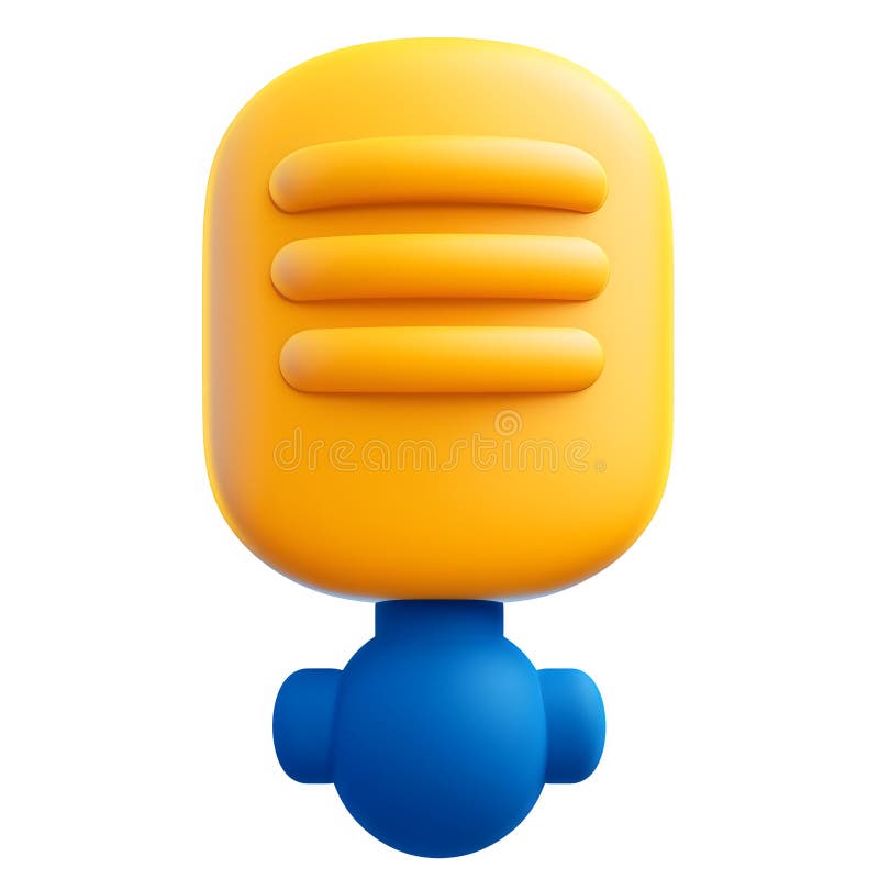 Mic flat 3d icon stock illustration. Illustration of suitable - 375807098