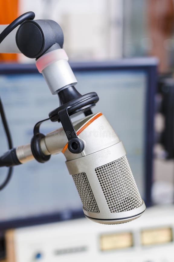 Mic in Front of the Control Panel Stock Image - Image of control, audio ...