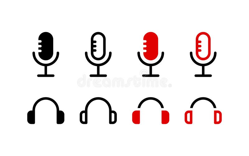 Mic and Headphone Icons. Vector Icons Stock Vector - Illustration of ...
