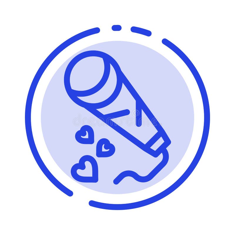 Mic, Hearts, Love, Loving, Wedding Blue Dotted Line Line Icon Stock ...