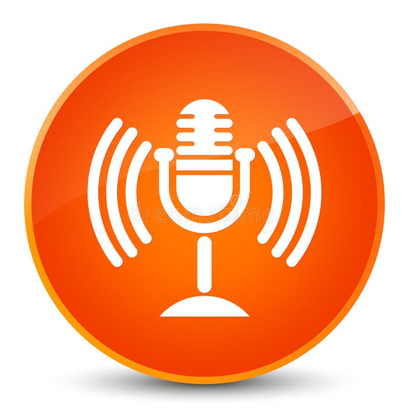 Mic Icon Elegant Orange Round Button Stock Illustration - Illustration ...