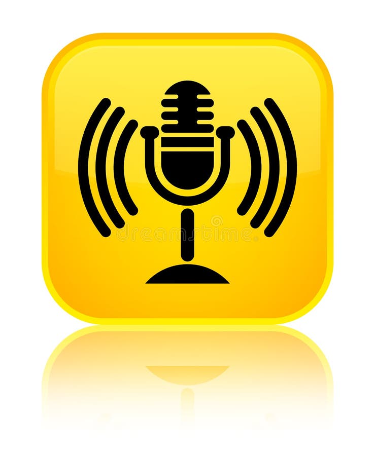 Mic Icon Special Yellow Square Button Stock Illustration - Illustration ...