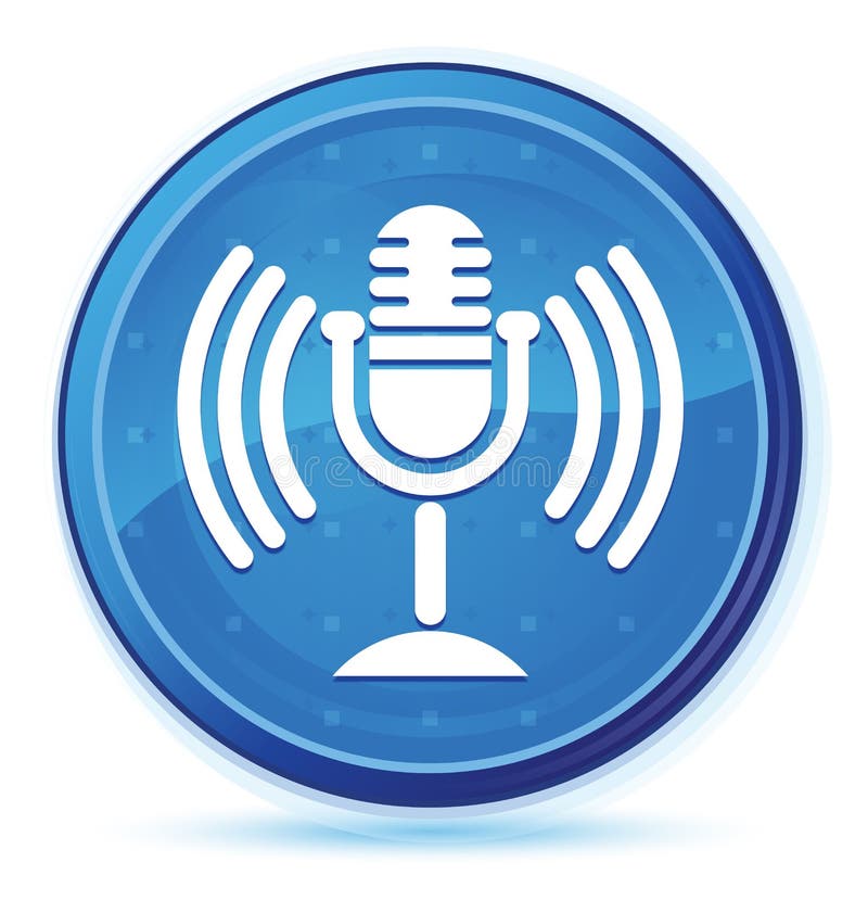 Mic Icon Midnight Blue Prime Round Button Editorial Image ...