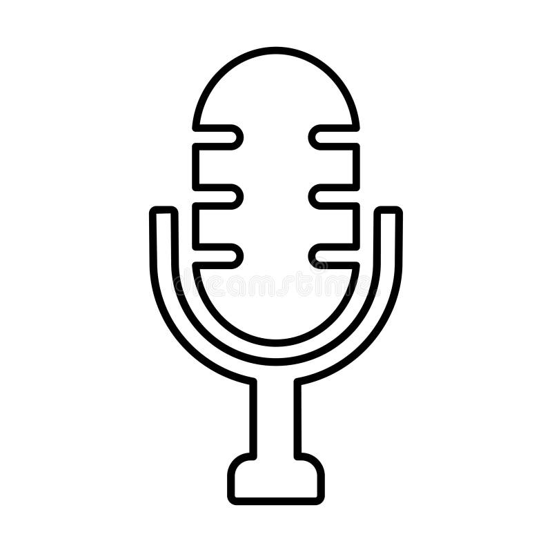 Mic Icon in Outline Style stock vector. Illustration of icon - 286687713