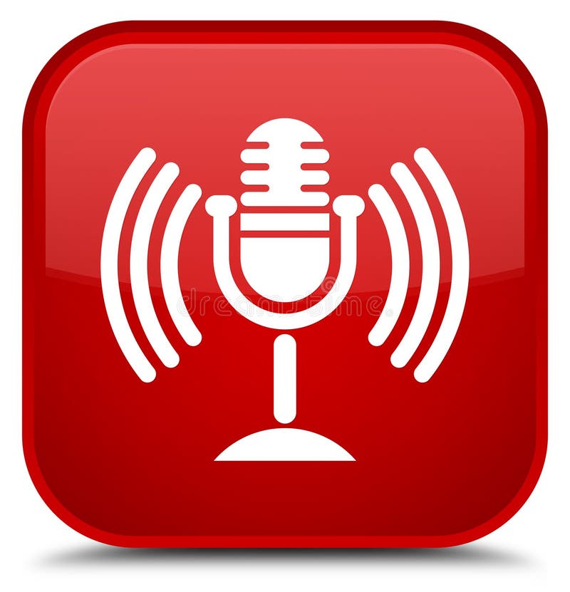 Mic Icon Special Red Square Button Stock Illustration - Illustration of ...