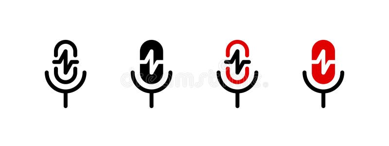 Mic Logo Icons. Vector Icons Stock Vector - Illustration of concert ...