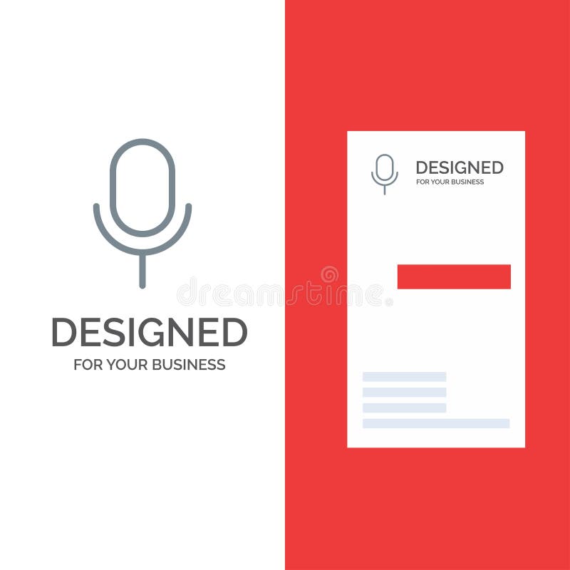 Mic, Microphone, Basic, Ui Grey Logo Design and Business Card Template ...
