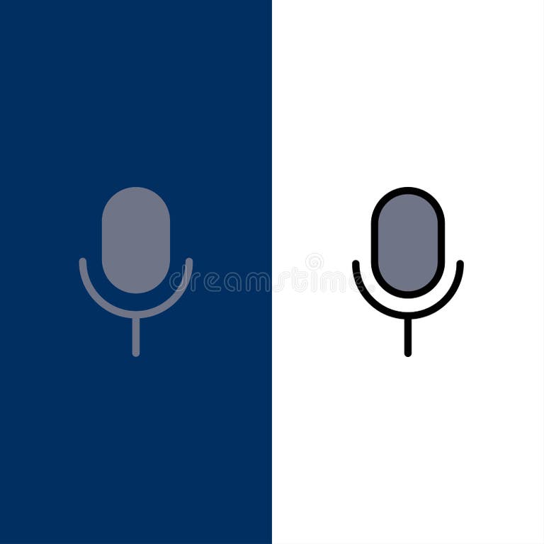 Mic, Microphone, Basic, Ui Icons. Flat and Line Filled Icon Set Vector ...