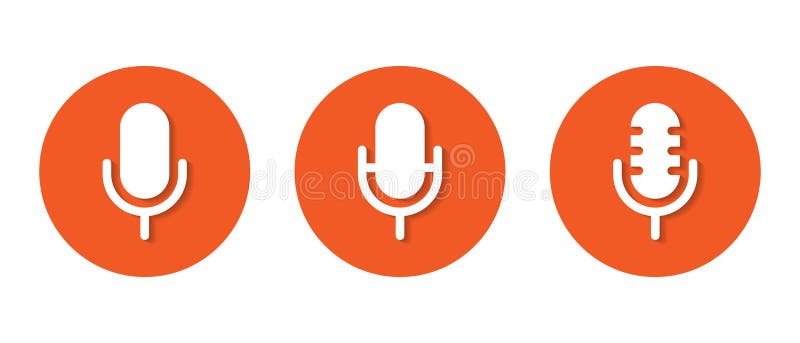 Mic, Microphone Icon with Shadow. Voice Record Concept Stock Vector ...