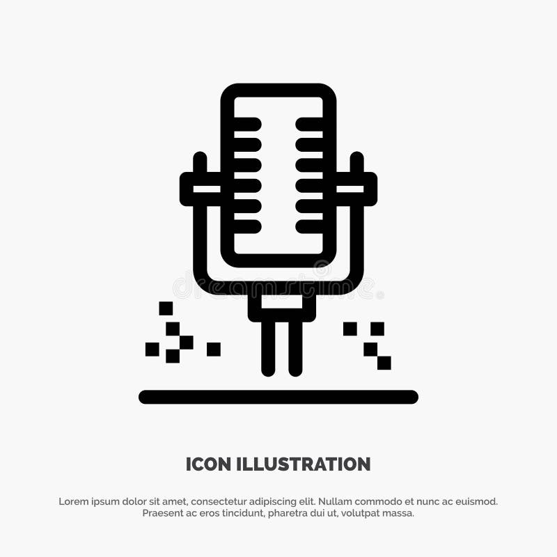 Mic, Microphone, Professional, Recording Line Icon Vector Stock Vector ...