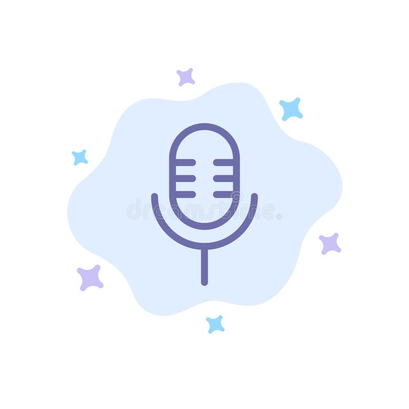 Mic, Microphone, Sound, Show Blue Icon on Abstract Cloud Background ...