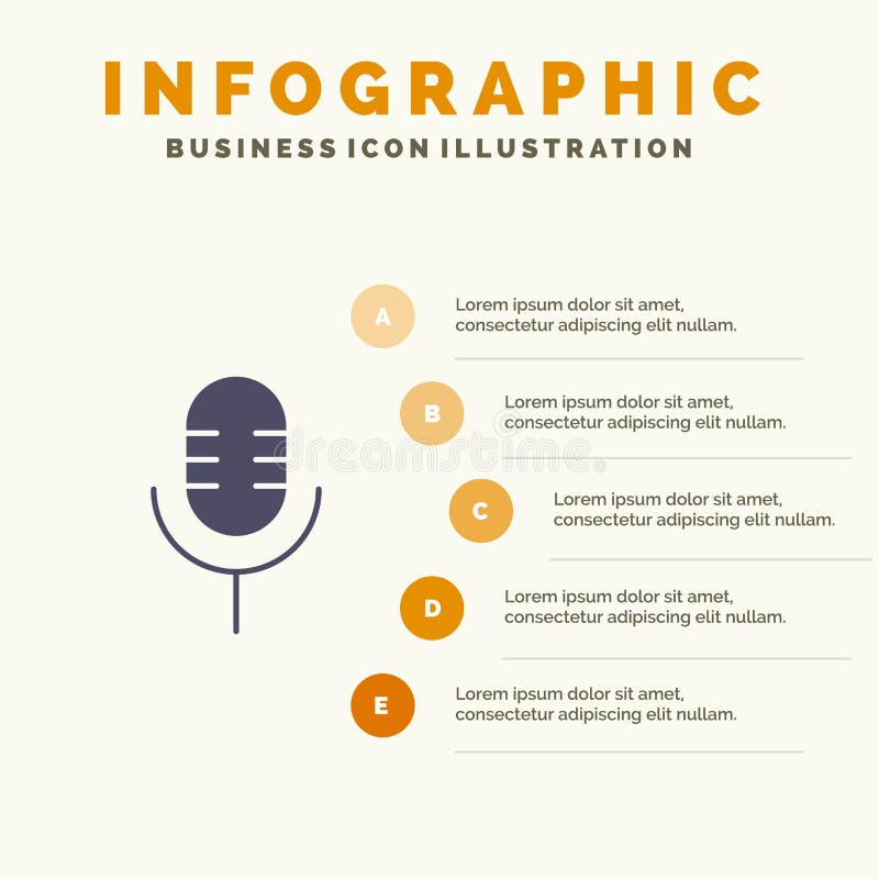 Mic, Microphone, Sound, Show Solid Icon Infographics 5 Steps ...