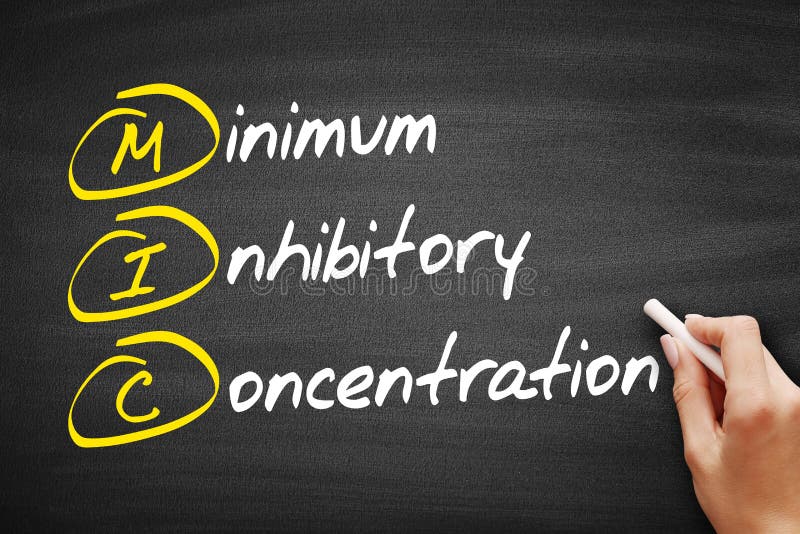 MIC - Minimum Inhibitory Concentration Acronym, Concept on Blackboard ... MIC - Minimum Inhibitory Concentration Acronym, Concept on Blackboard ...