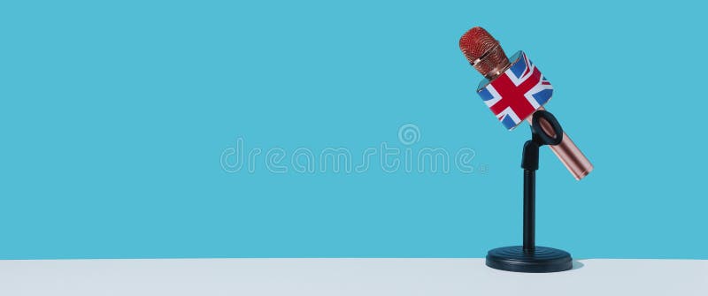 Mic Patterned with the Union Jack, Banner Format Stock Image - Image of ...