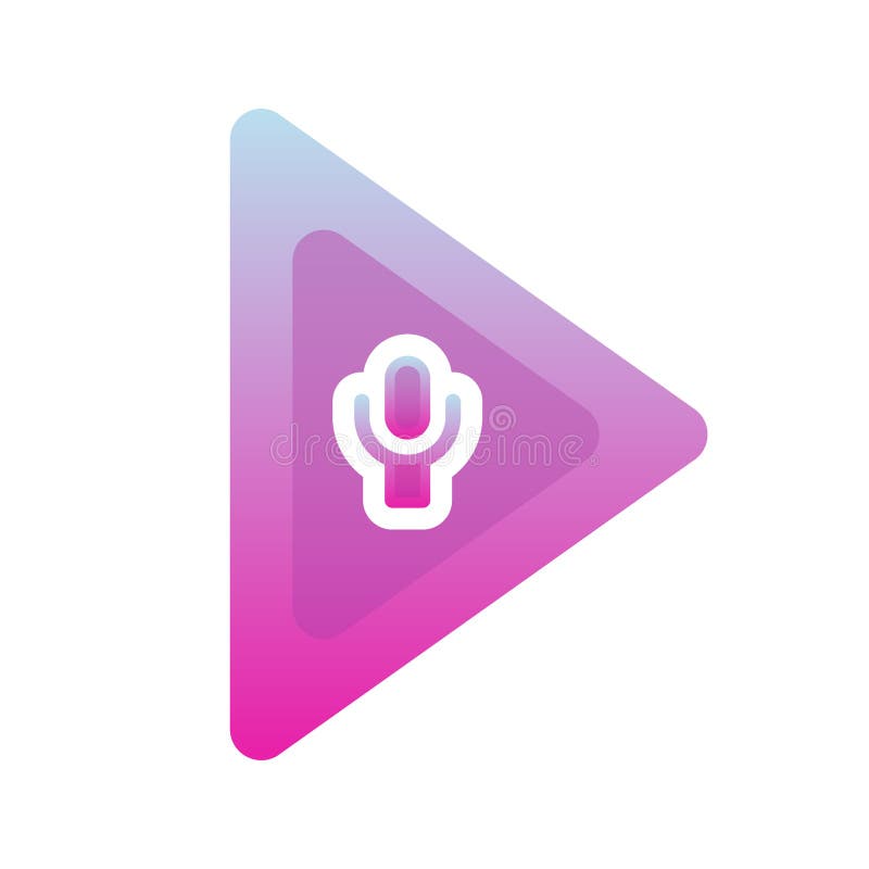 Mic Play Logo Gradient Design Template Icon Stock Vector - Illustration ...