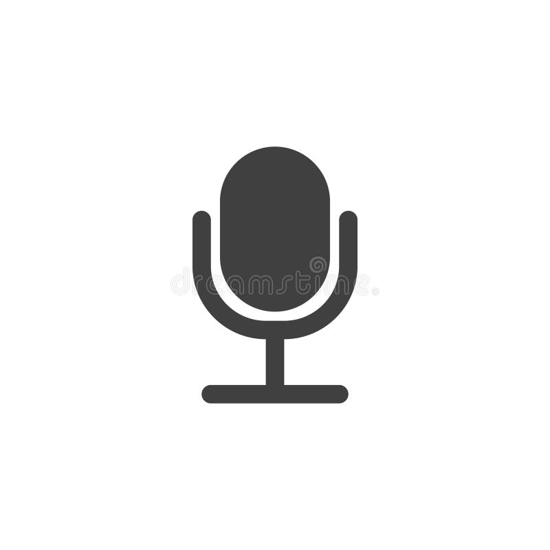Mic rec button vector icon stock vector. Illustration of audio - 276640677