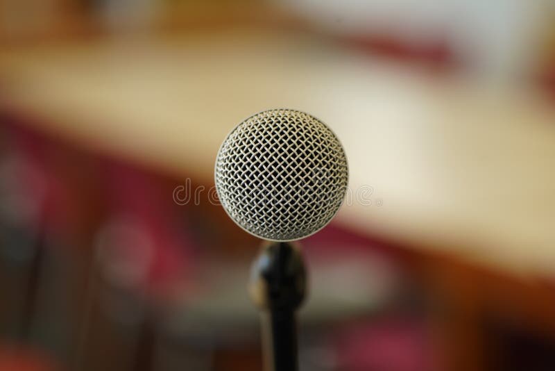 Mic in Small Classroom at School Stock Image - Image of presentation ...