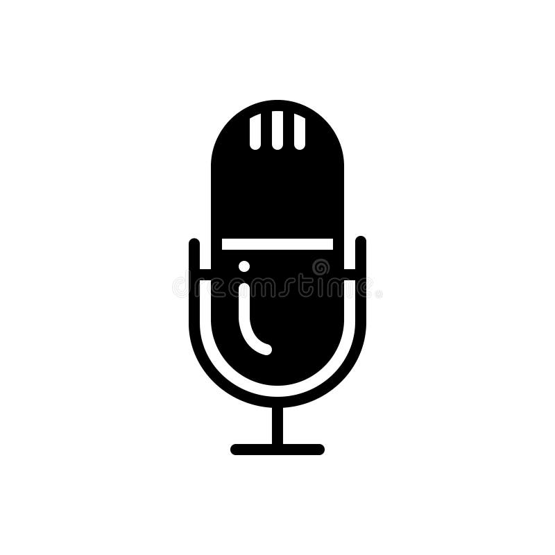 Black Solid Icon for Mic Speech, Device and Microphone Stock Vector ...