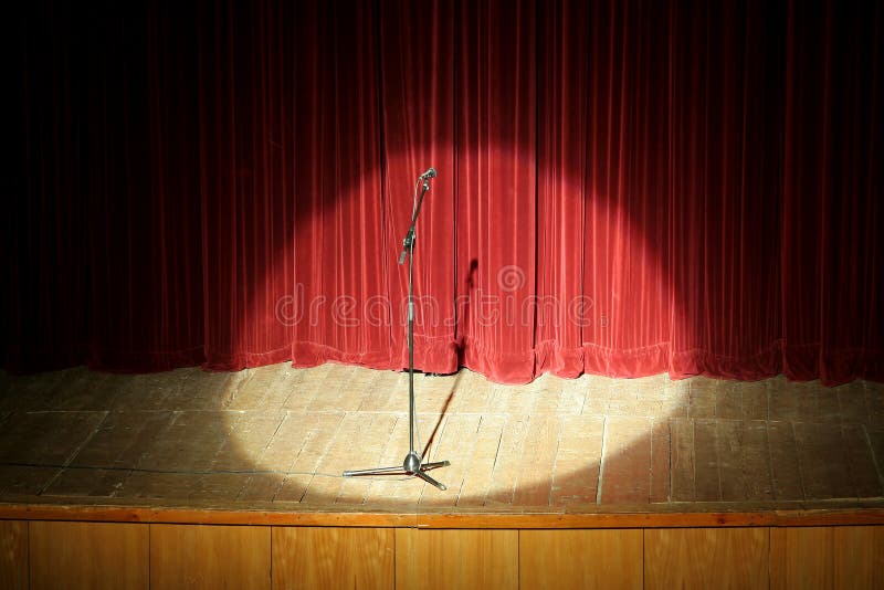 Mic on stage stock image. Image of singing, microphone - 4021305
