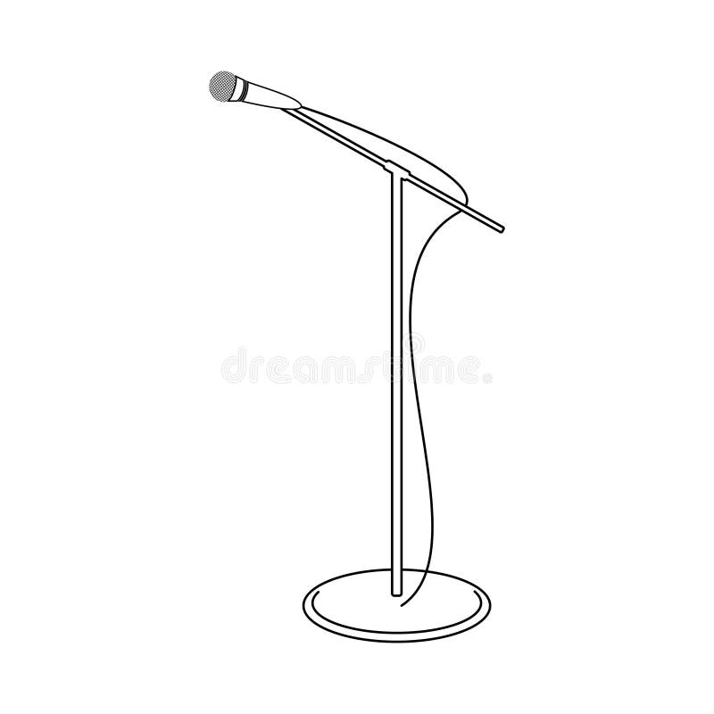 Mic Stand Line Art Vector stock vector. Illustration of performance ...