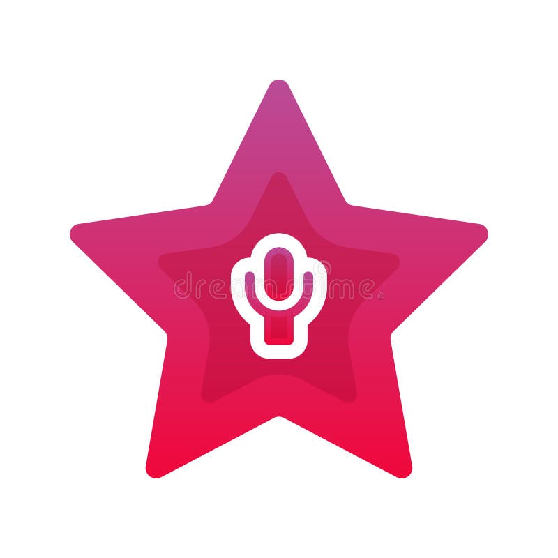 Mic Star Logo Gradient Design Template Icon Stock Vector - Illustration ...