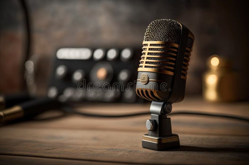 Mic for Use in Recording Studios, Musical Concept Stock Illustration ...
