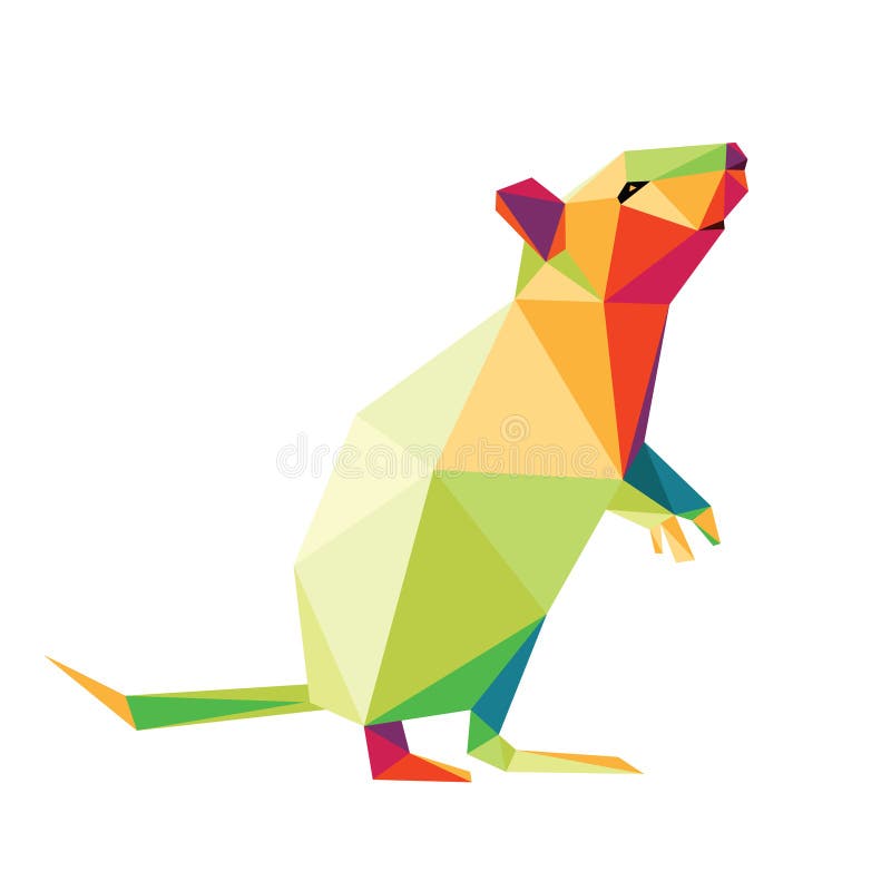 Mice Colorful Low Poly Abstract Vector. Mouse Colorful Polygon Logo ...